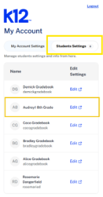 K12 School (OLS) Student Account Sign Up